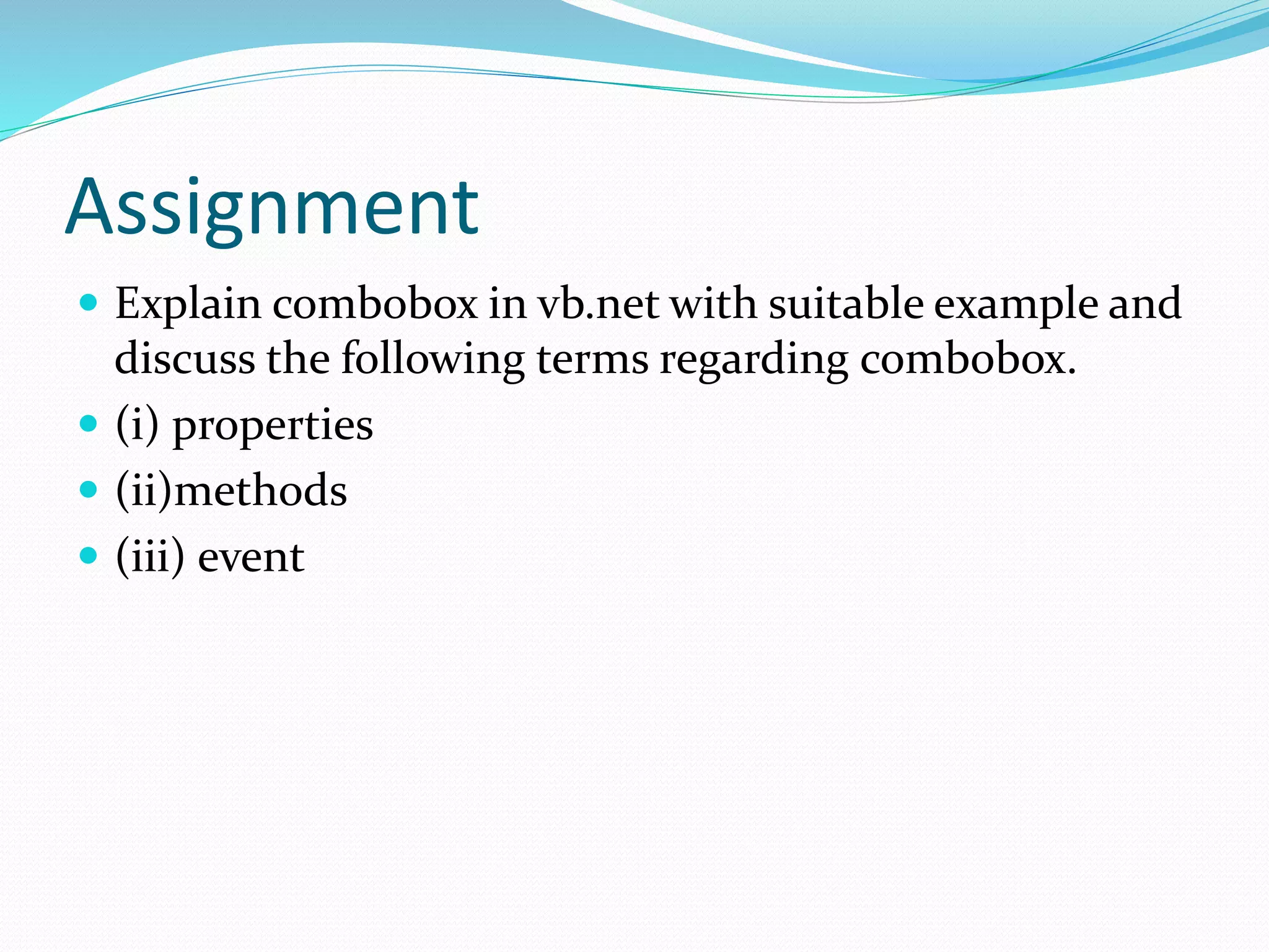 5. combobox | PPT | Technology & Computing