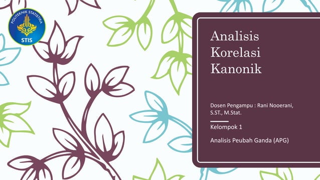 Analisis Korelasi Kanonik (1) | PPTX