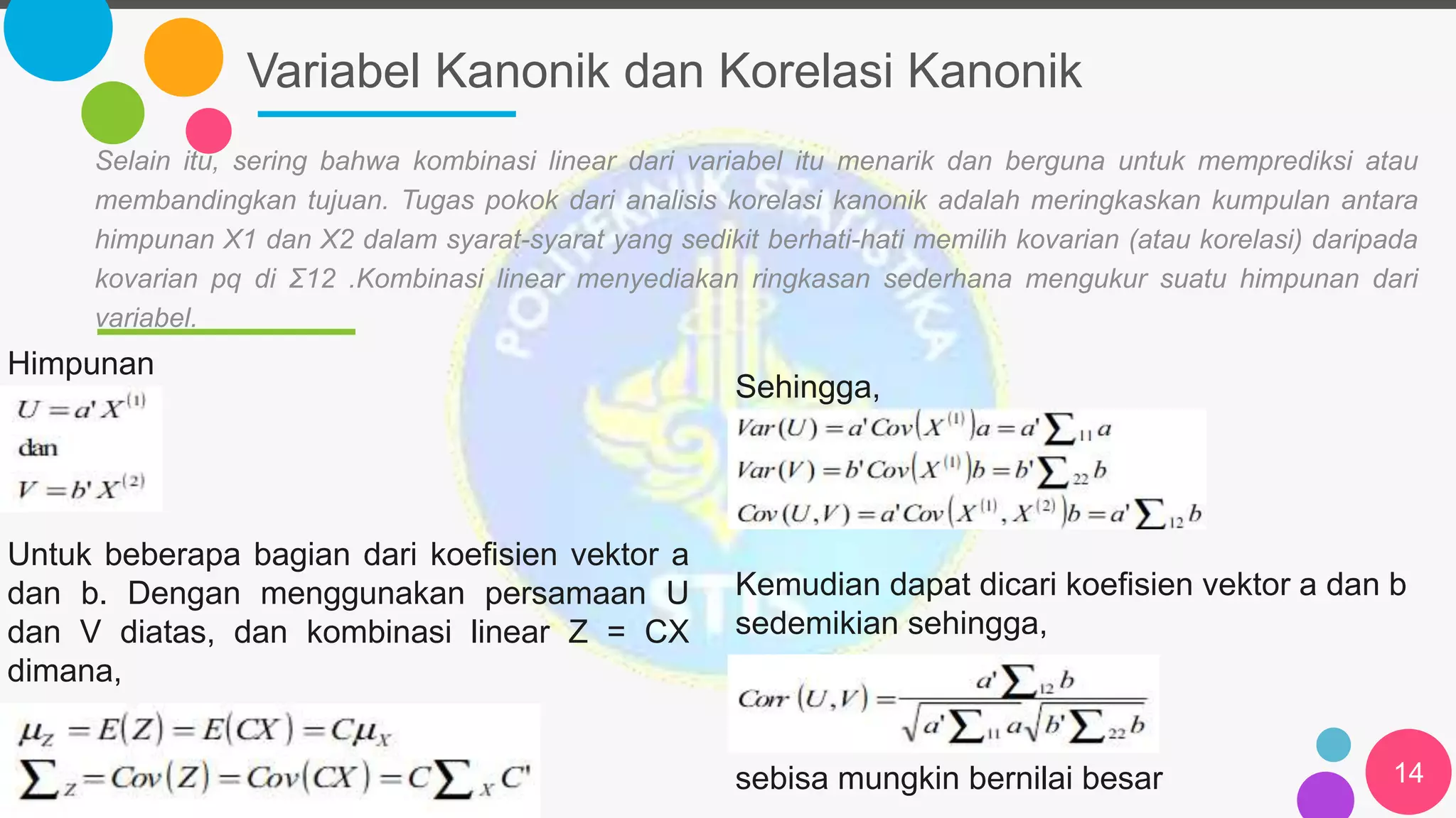 Analisis Korelasi Kanonik (2) | PPTX