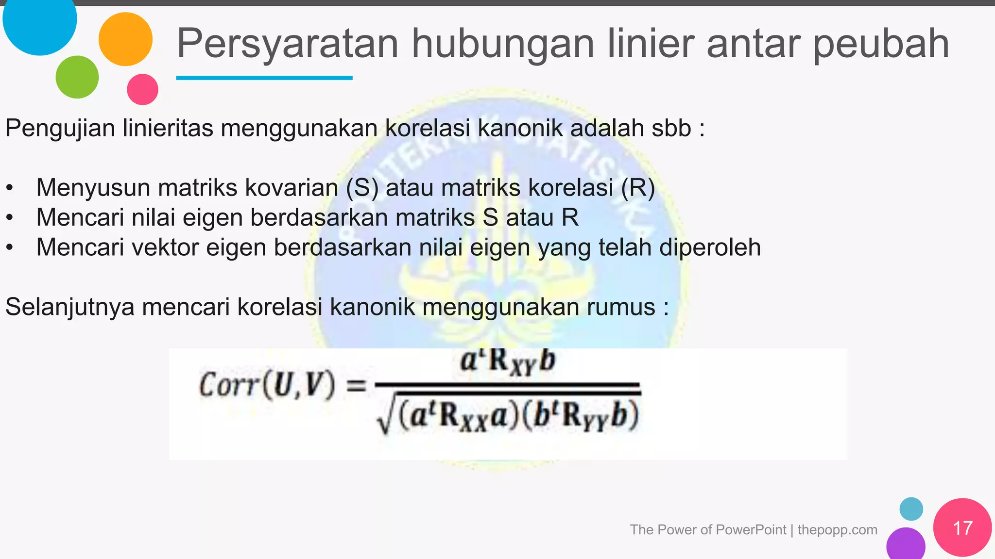 Analisis Korelasi Kanonik (2) | PPTX