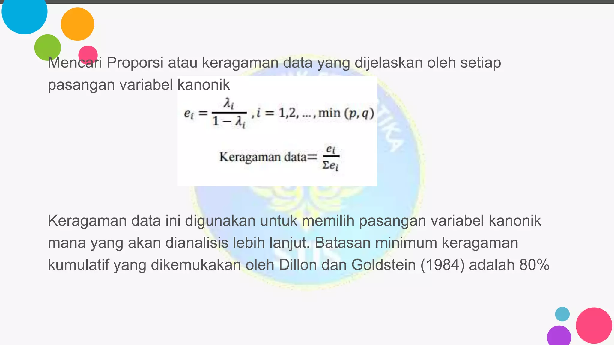 Analisis Korelasi Kanonik (2) | PPTX