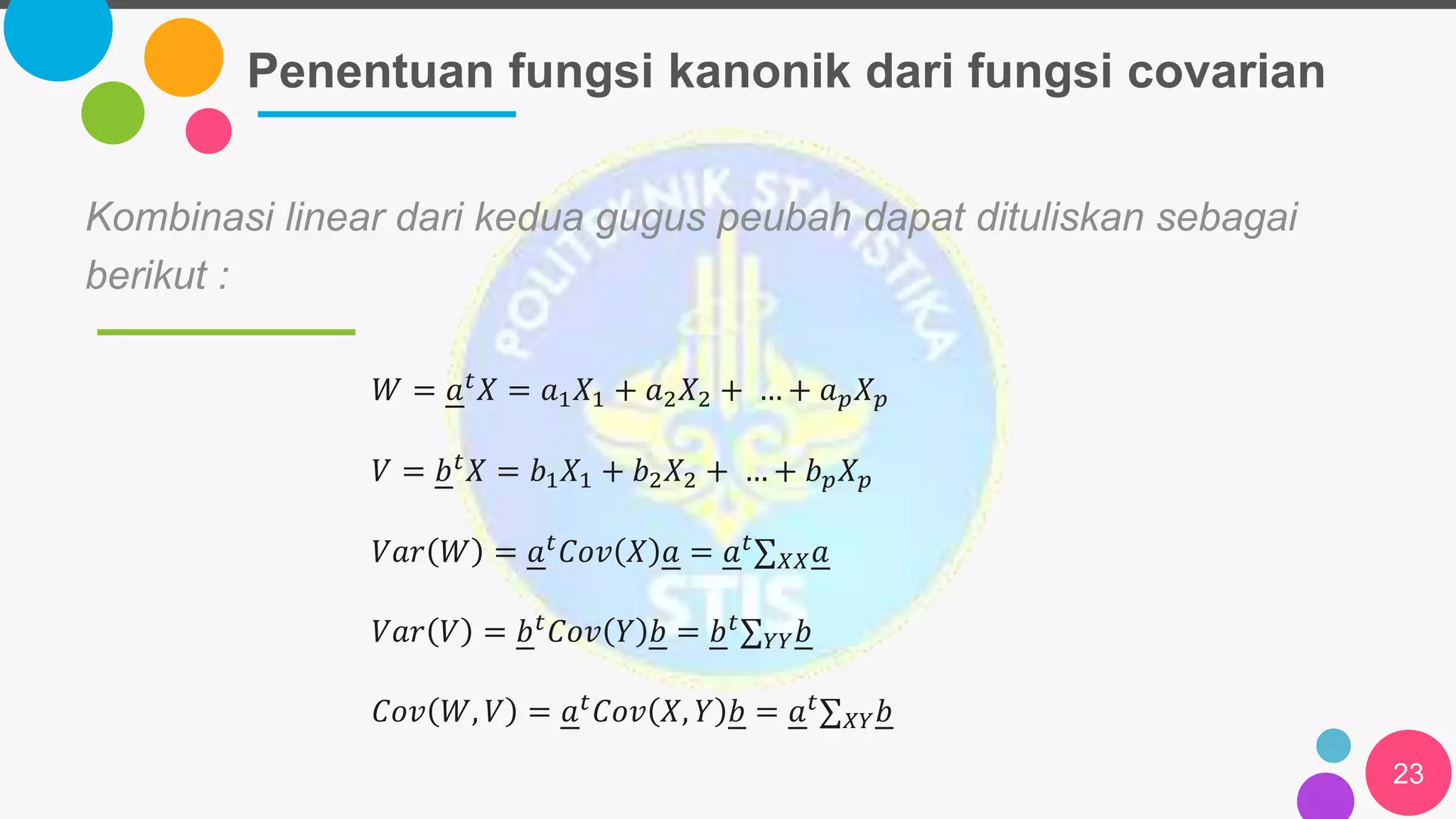 Analisis Korelasi Kanonik (2) | PPTX