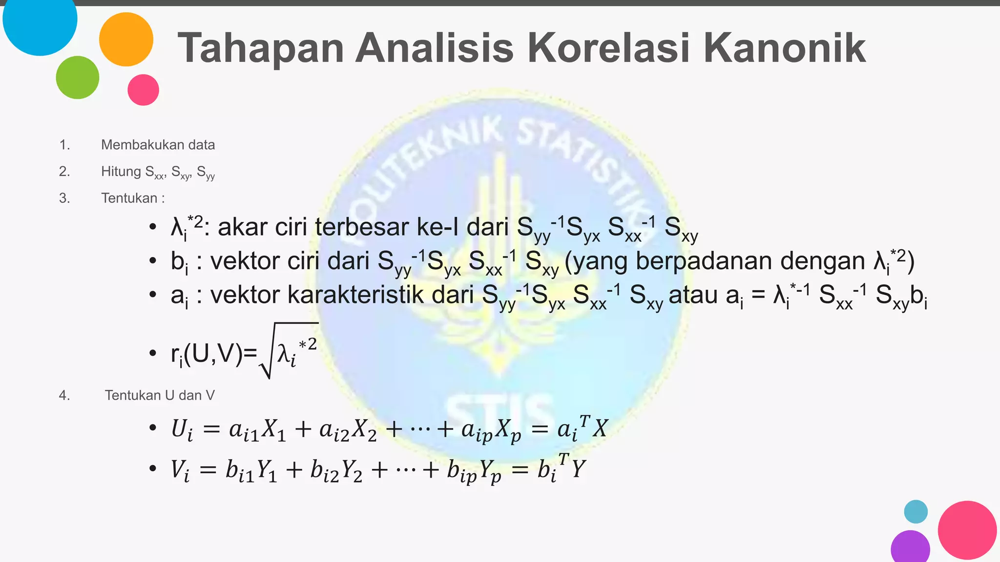 Analisis Korelasi Kanonik (2) | PPTX