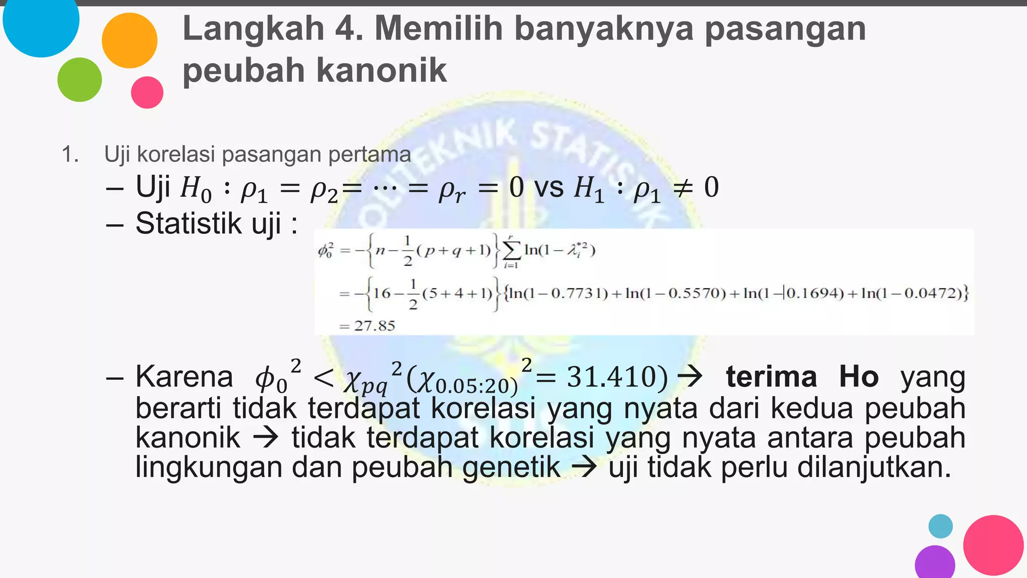 Analisis Korelasi Kanonik (2) | PPTX