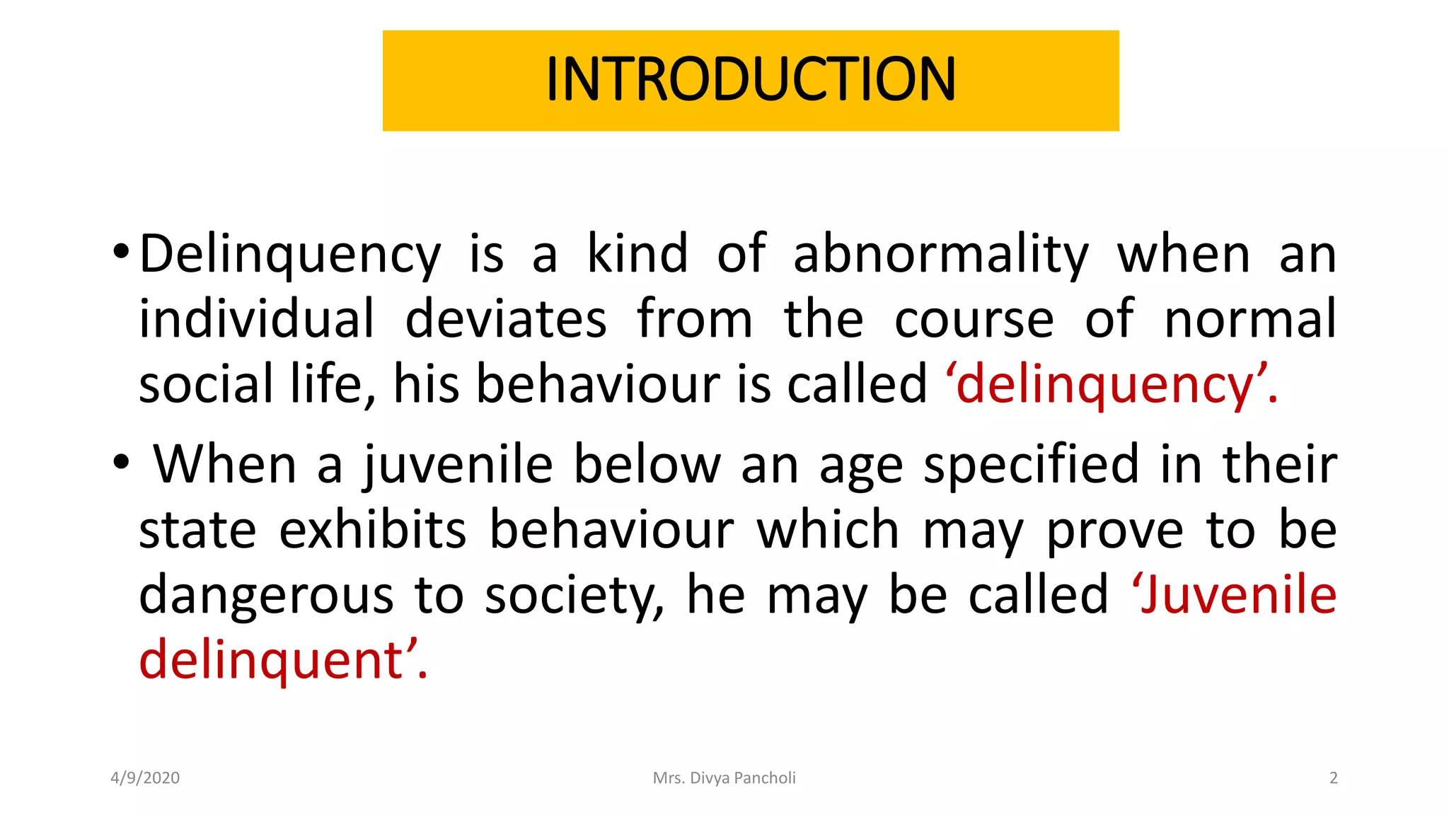 JUVENILE DELINQUENCY | PPTX