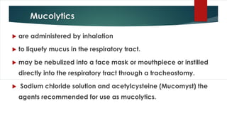 5. drugs acting in respiratory system | PDF | Illegal Drugs, Tobacco ...
