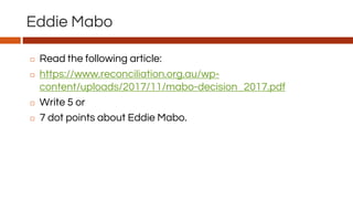 5.1 blue land rights and mabo - THOP | PPTX