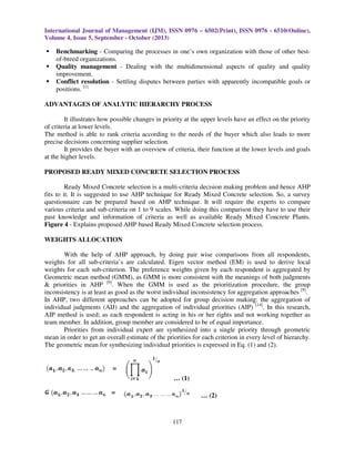 READY MIXED CONCRETE SELECTION FOR INFRASTRUCTURE DEVELOPMENT THROUGH ANALYTIC HIERARCHY PROCESS ...