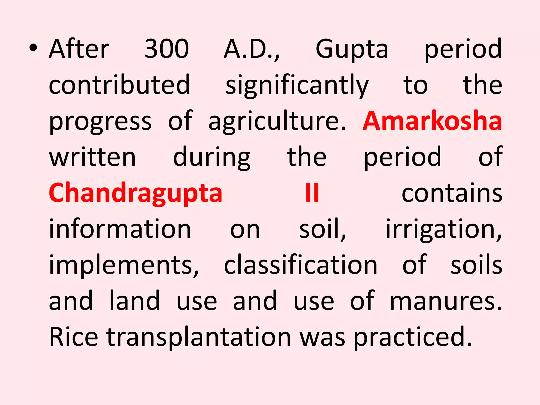 HISTORY OF AGRICULTURAL DEVELOPMENT IN ANCIENT INDIA, AGRICULTURE IN ...