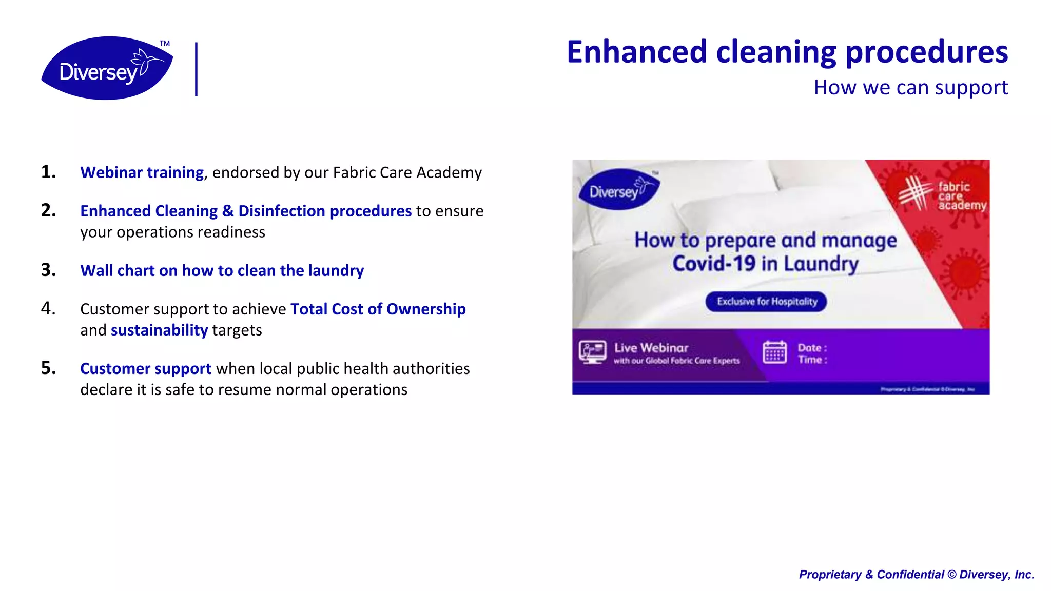 Diversey laundry reopening recommendations | PDF