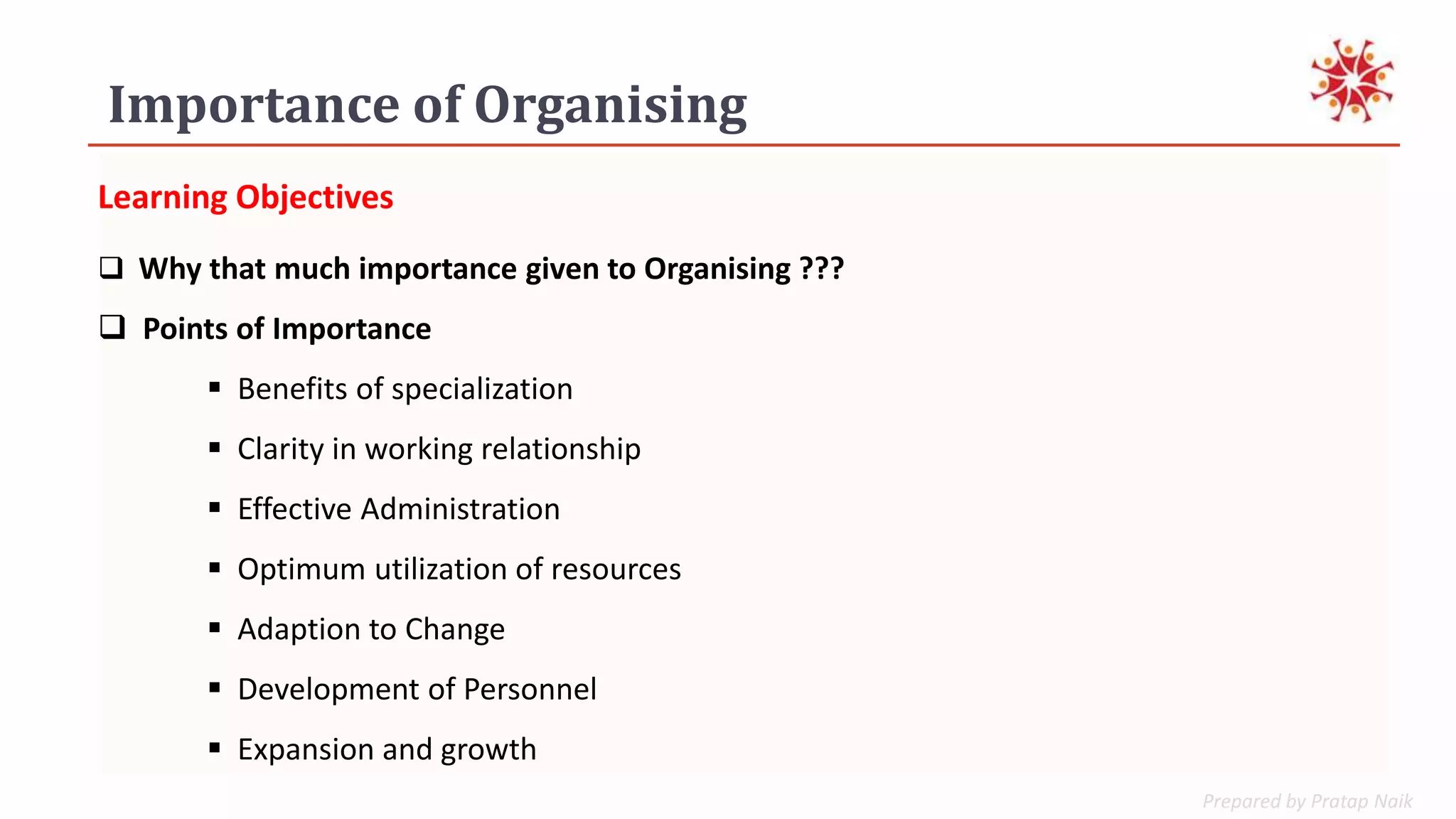 5.2 Importance of Organising : XII Business Studies | PPTX
