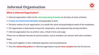 5.7 Informal Organisation : XII Business Studies | PPTX