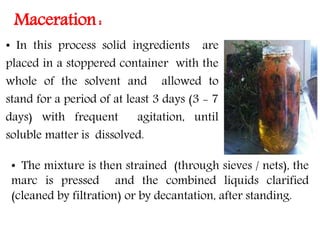 Extraction and galenicals | PPTX
