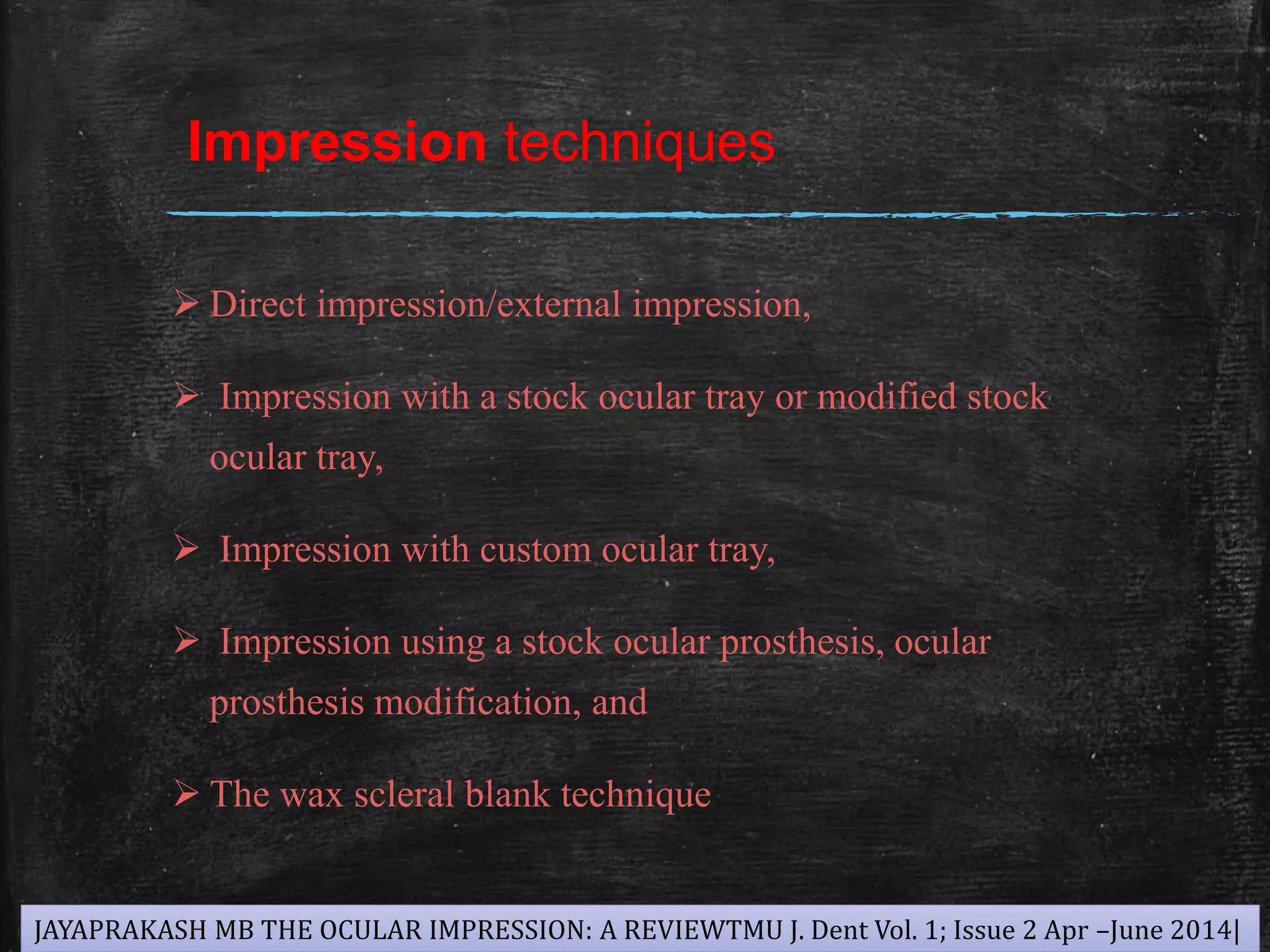 Ocular and Orbital prosthesis ANJALI RATHORE | PPTX