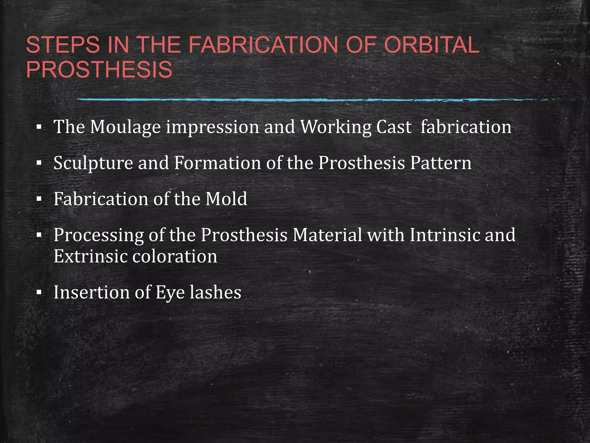 Ocular and Orbital prosthesis ANJALI RATHORE | PPTX