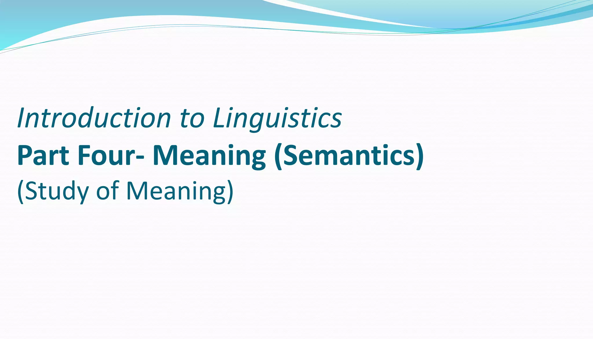 Semantics introduction | PPT