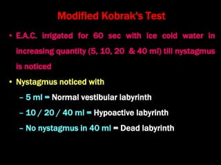 5. routine clinical tests of vestibular function kk | PPT