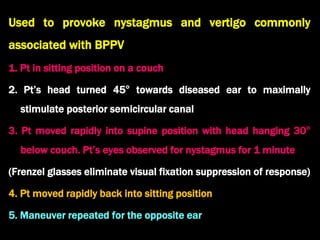5. routine clinical tests of vestibular function kk | PPT