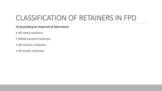 COMPONENTS OF FIXED PARTIAL DENTURE | PPTX