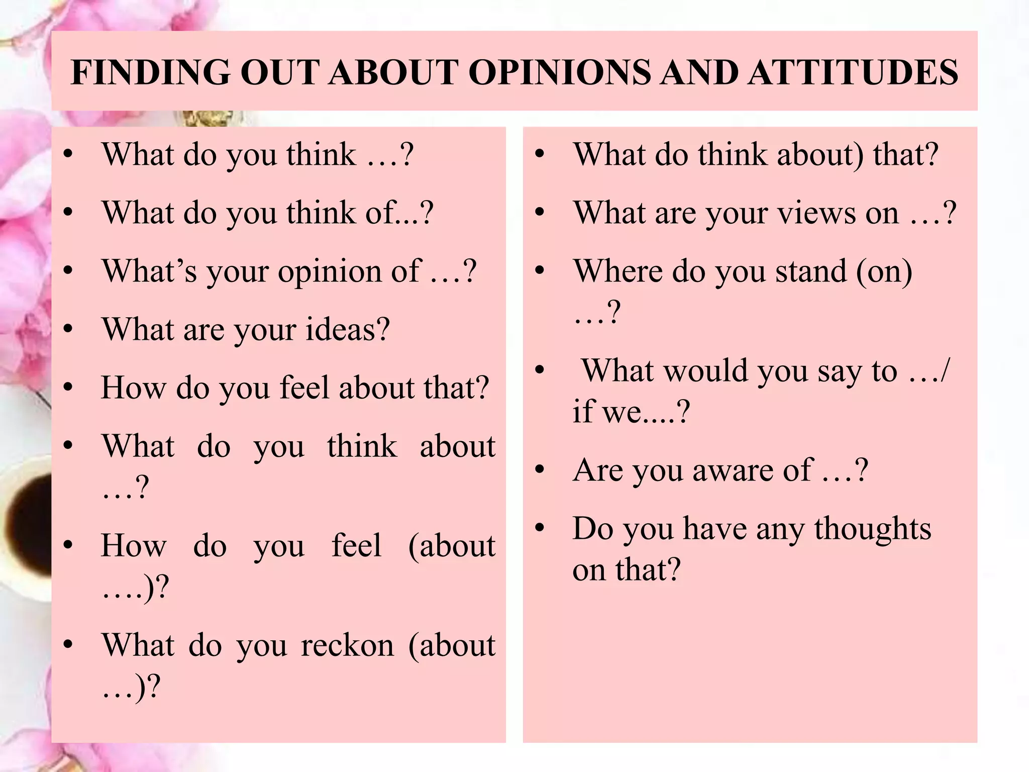 LANGUAGE FUNCTION: EXPRESSING AND FINDING OUT ABOUT OPINIONS AND ...