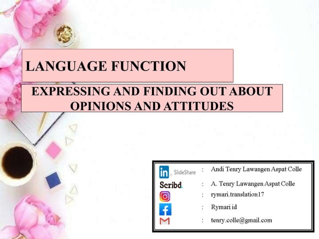 LANGUAGE FUNCTION: EXPRESSING AND FINDING OUT ABOUT OPINIONS AND ...