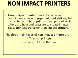 impact and non impact printers | PPTX