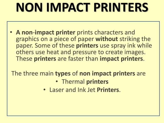 impact and non impact printers | PPTX