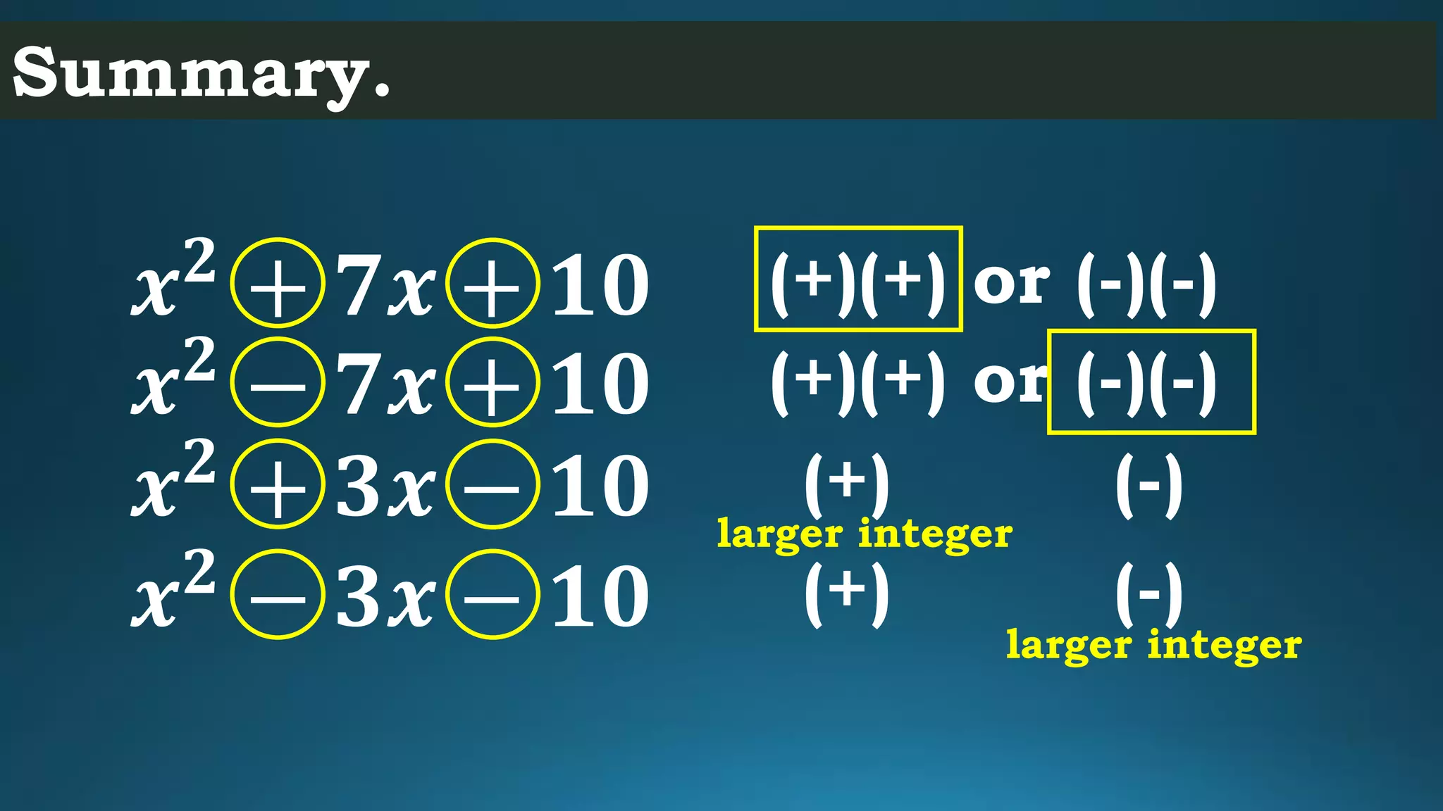 Factoring Quadratic Trinomials | PDF