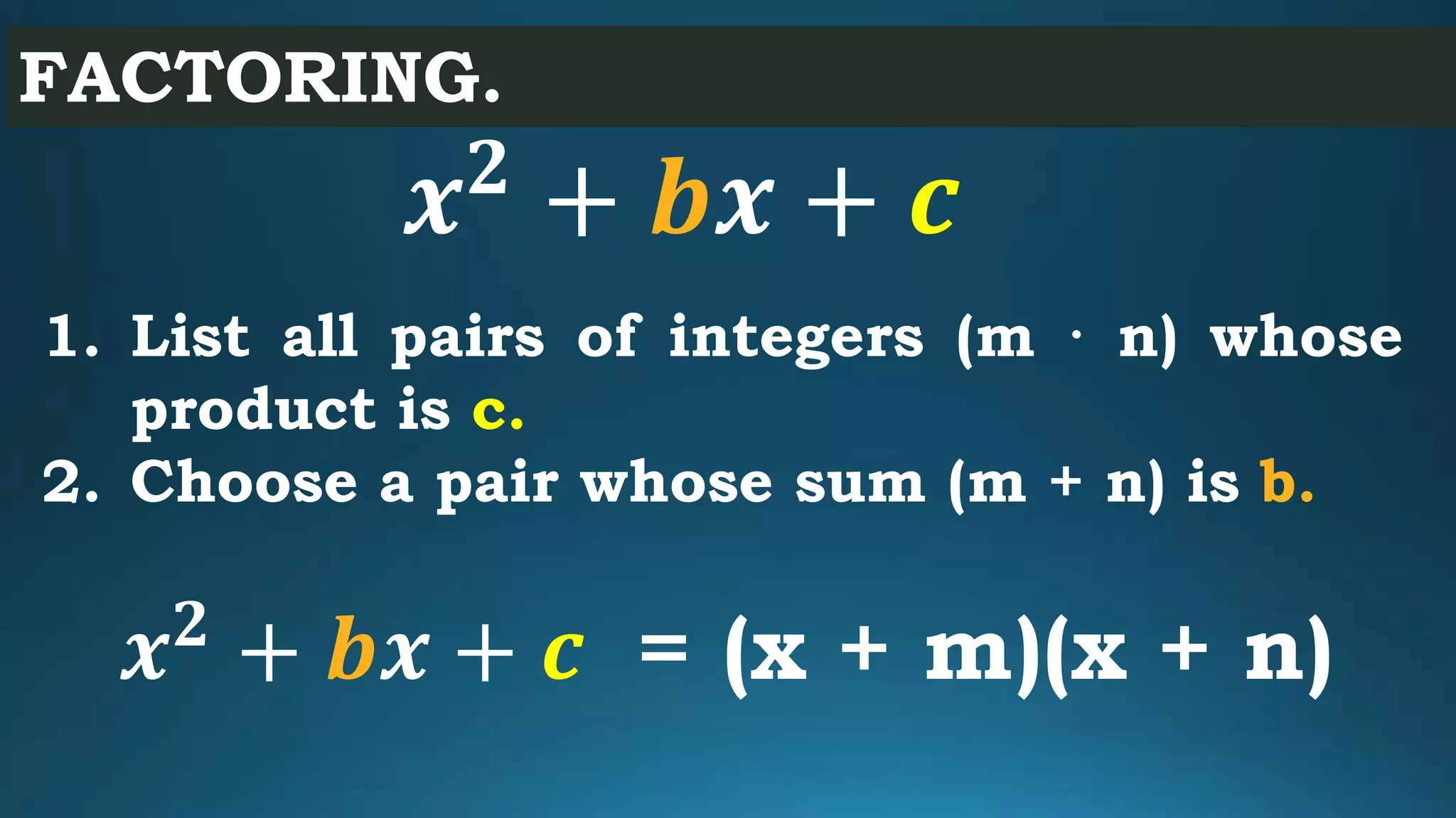 Factoring Quadratic Trinomials | PDF