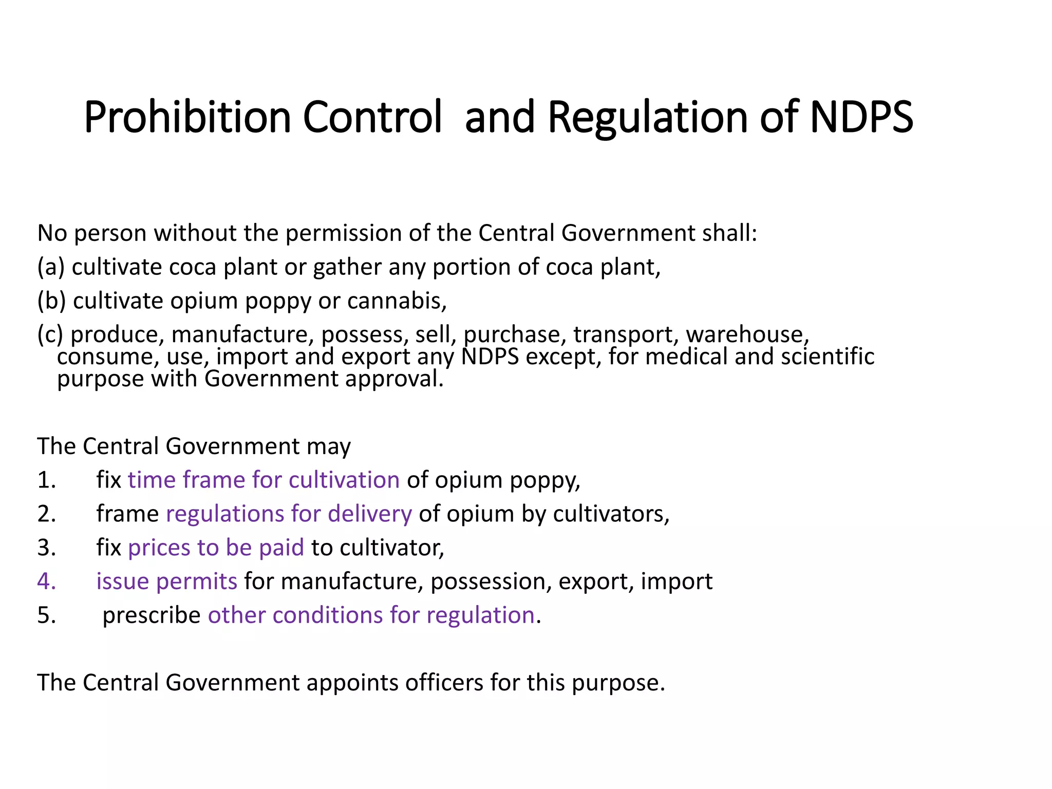 The narcotic drugs and psychotropic substances (NDPS) act, 1985 and rules, 1985 | PPTX