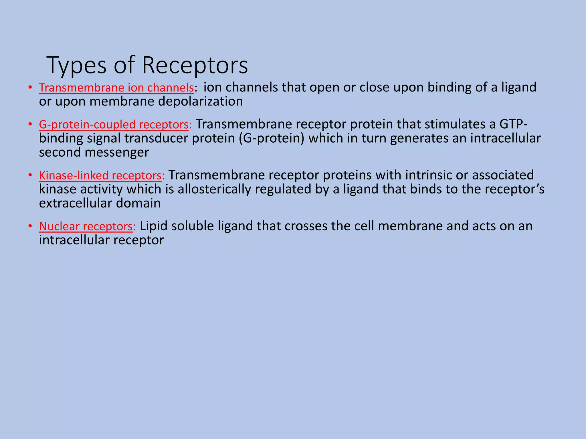 Receptor as drug targets | PPTX