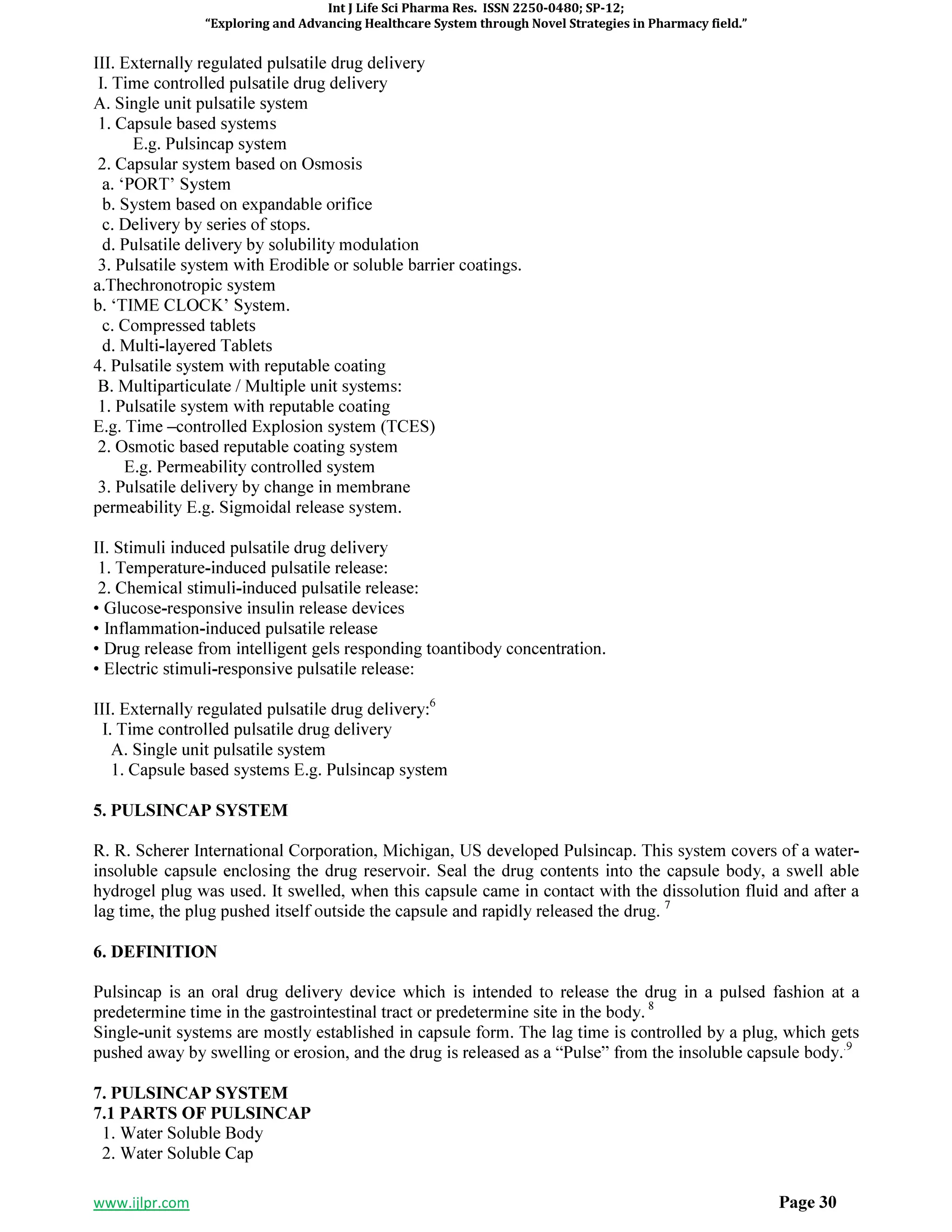 PULSINCAP: A COMPREHENSIVE REVIEW | PDF