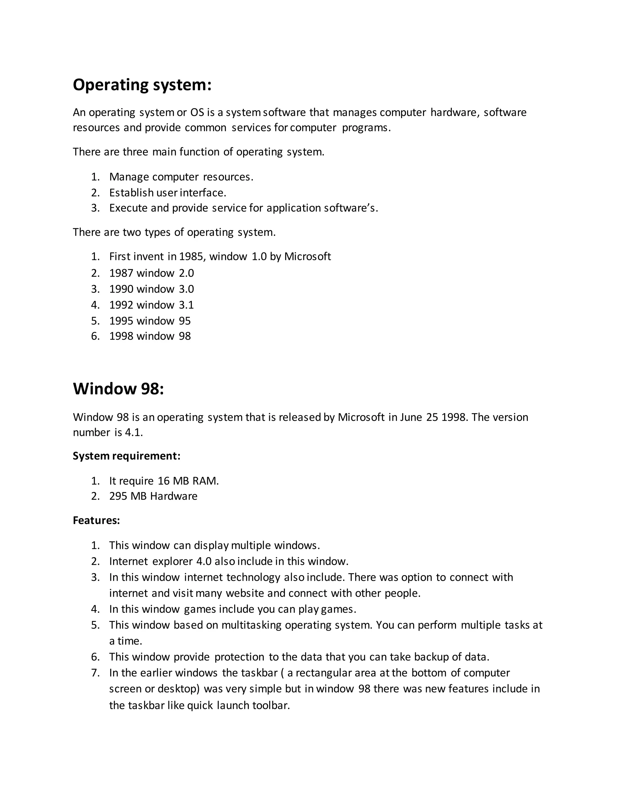 5. window 98 and window 2000 | DOCX