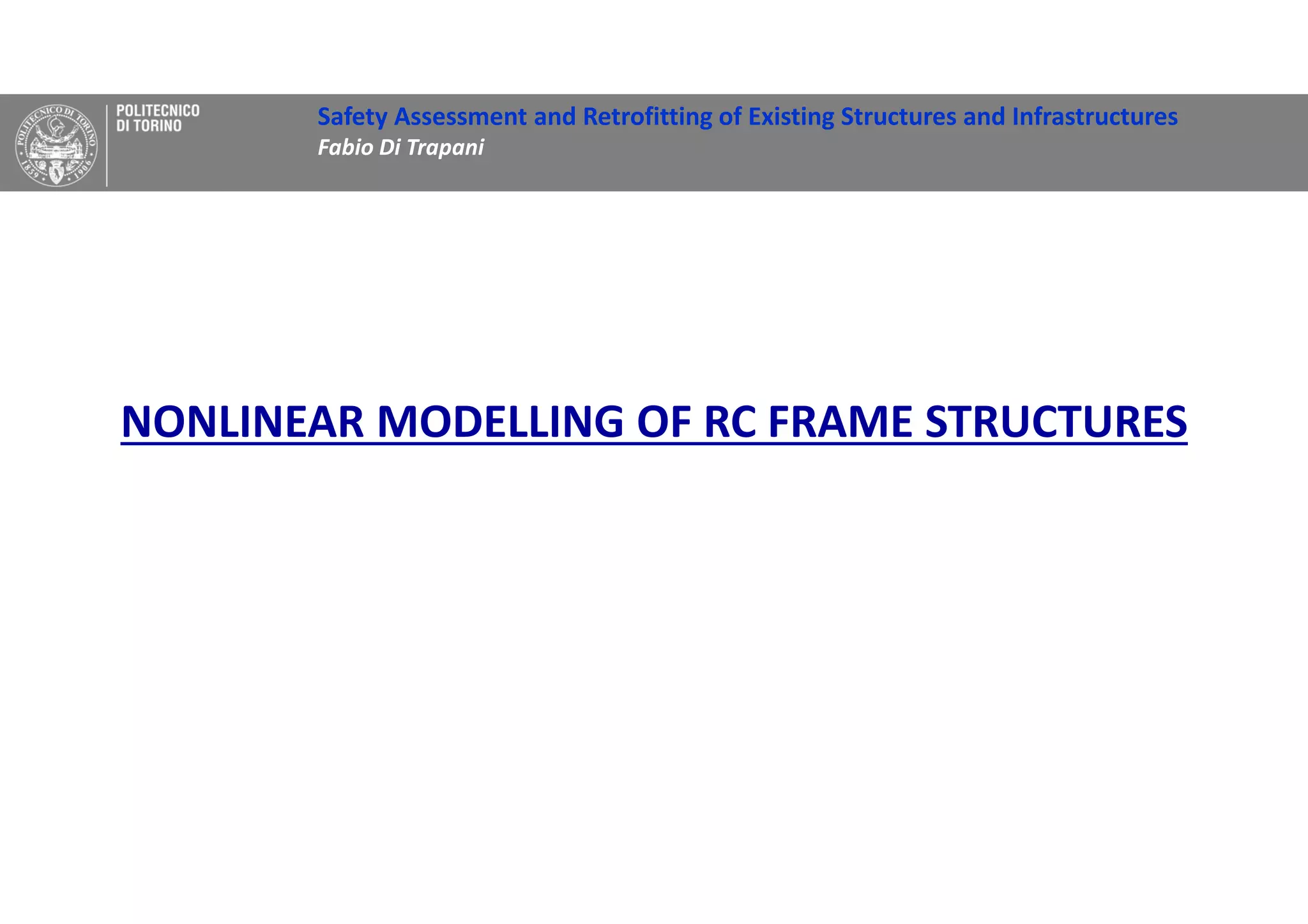 Nonlinear modelling of RC frame structures | PPT Nonlinear modelling of RC frame structures | PPT