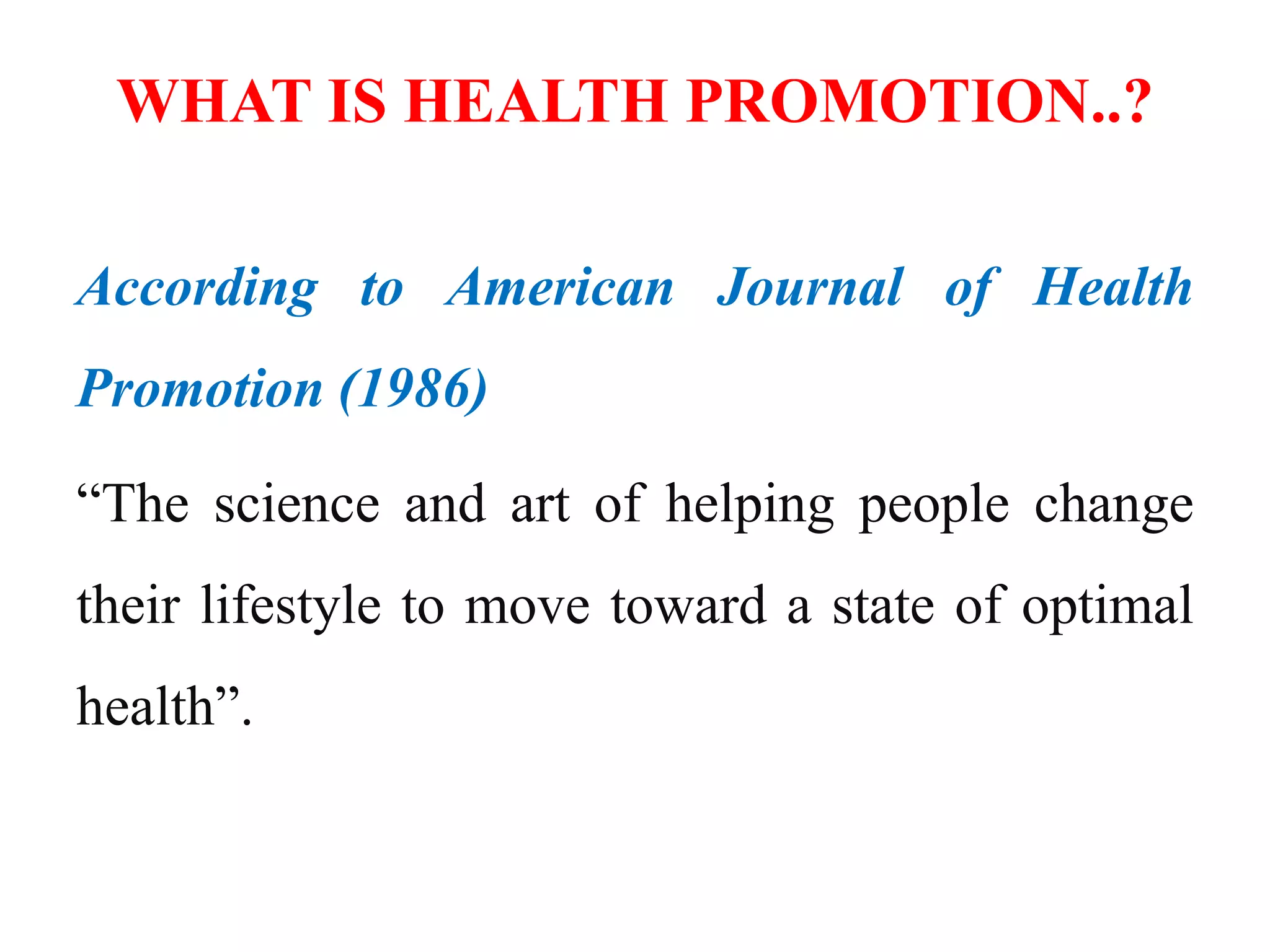 Health promotion & Health maintenance | PPTX