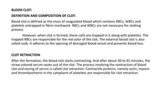 Coagulation of blood and bleeding disorders | PPTX