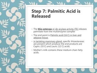 De Novo Synthesis of Fatty Acids | PPTX