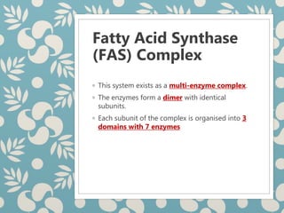 De Novo Synthesis of Fatty Acids | PPTX