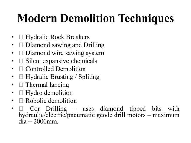 Engineered demolition techniques for dilapidated structures | PPTX