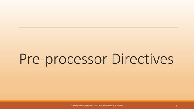 Preprocessor directives | PPT