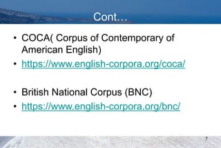 Functional English 24. Corpus and Its Usage in Language Learning. Code ...