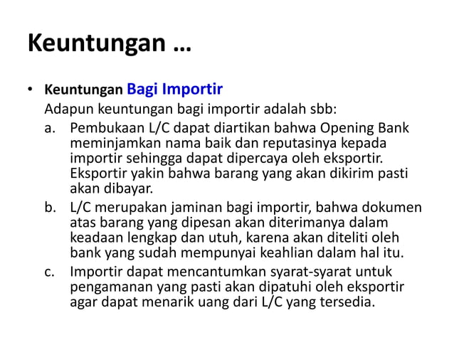 Pengertian, Fungsi & Jenis L/C_ Materi Training "EXPORT IMPORT" | PPTX