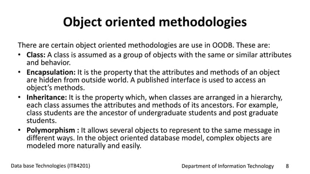 Introduction To Object Oriented Databases Ppt