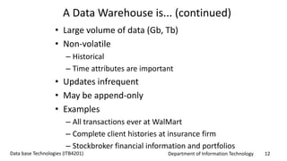 Introduction to Data warehousiing and Mining | PPTX | Databases | Computer Software and Applications