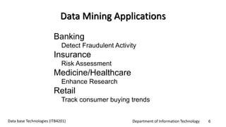 Introduction to Data warehousiing and Mining | PPTX | Databases | Computer Software and Applications