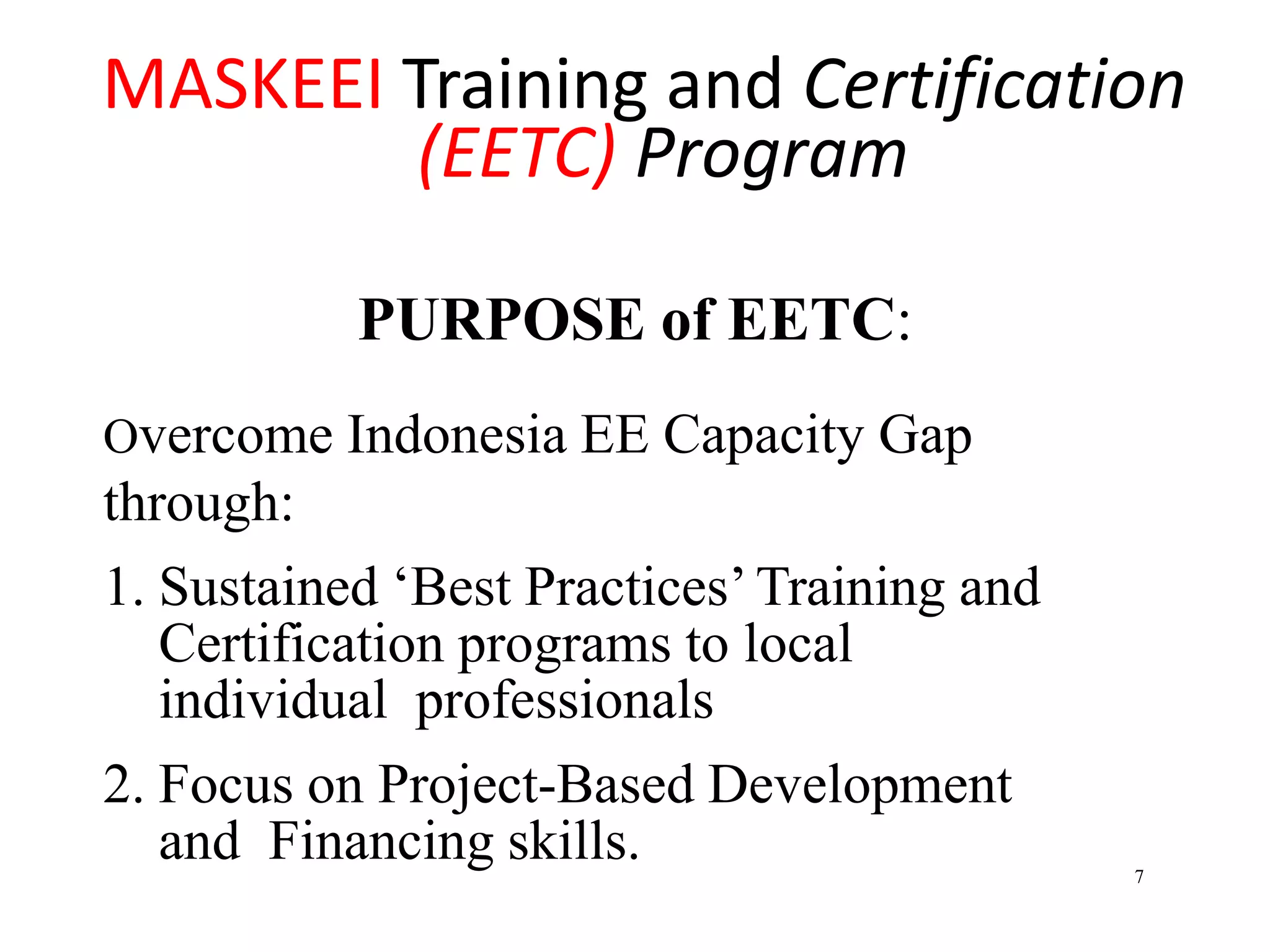 Jon Respati, MASKEEI - Capacity Building for Energy Efficiency and Conservation | PDF