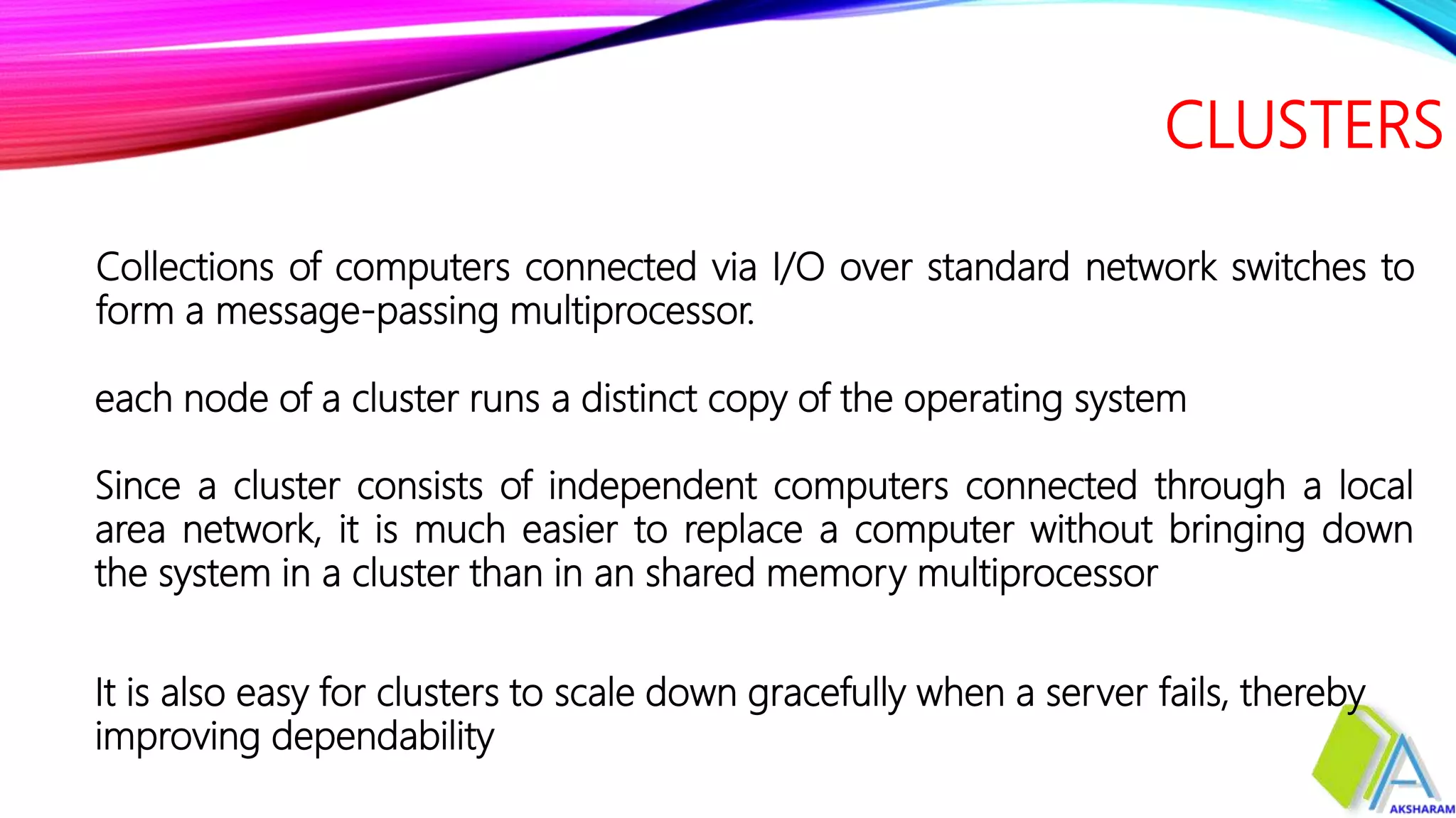 Clusters And Wharehouse Scale Computers Pptx Computer Networking Computing