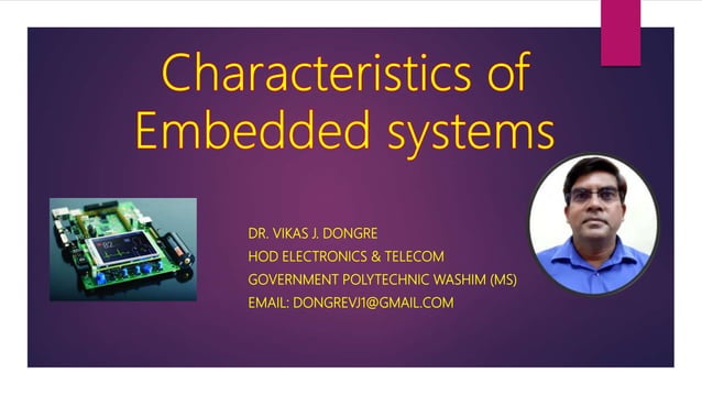 Characteristics of embedded systems | PPTX
