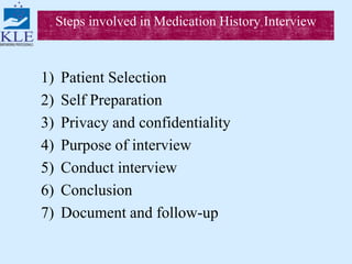 Medication history Interview | PDF