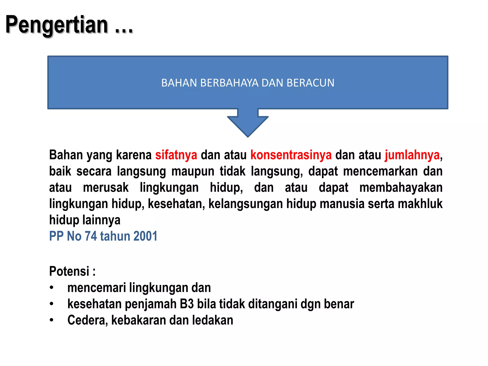 Pengelolaan Bahan Berbahaya & Beracun (B3) | PPTX